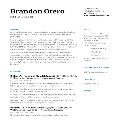 Updated resume 11-4-19 | PDF