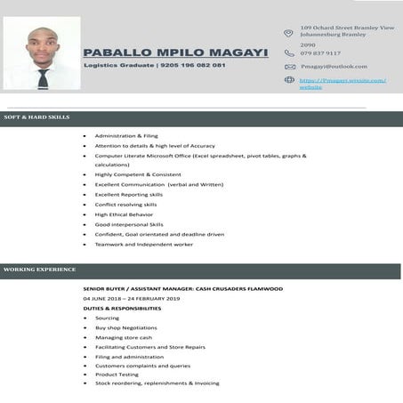 Resume of Paballo Magayi | PDF