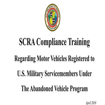 Updated scra training presentation 4 18-18 | PPTX | Government Support ...