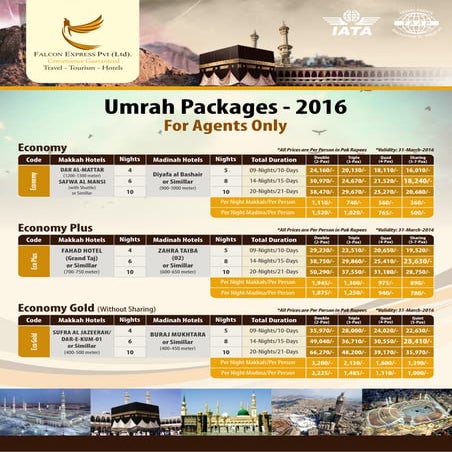 Updated umrah economy packages 2016 (2) | PDF