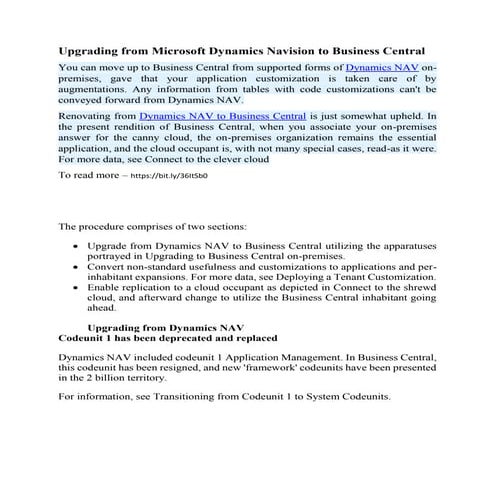 Updating from dynamics nav to business central (4) | PDF