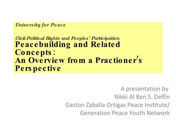 Peace and conflict | PPT