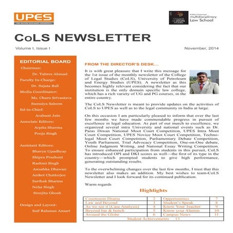 CoLS Newsletter | PDF