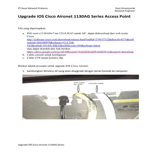 Upgrade IOS Cisco Aironet 1130AG Series Access Point | PDF