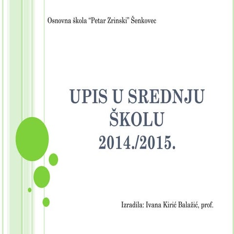 Upis u srednju školu 2014. | PDF