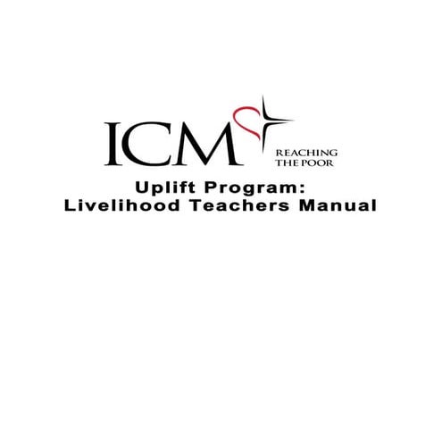 ICM Uplift Livelihood Trainers Manual | PDF