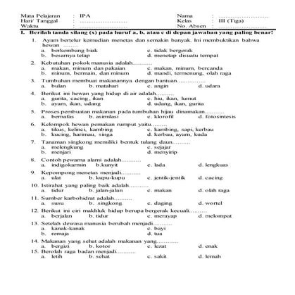 soal ipa | DOCX