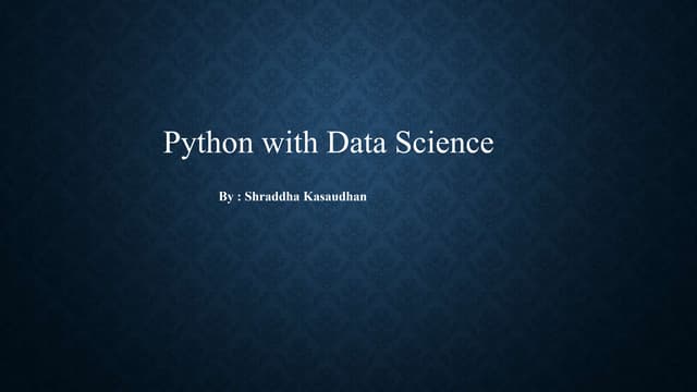 Python With Datascience Ppt 4557