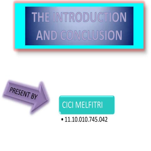 public speaking : the introduction and conclusion | PPTX