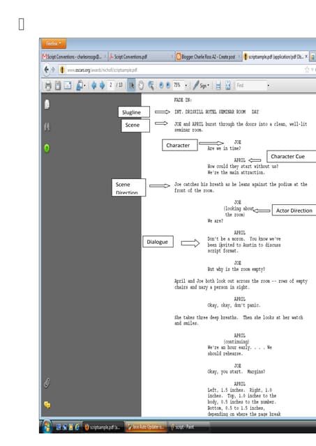 Screenplay conventions