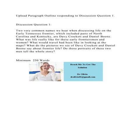 Upload Paragraph Outline responding to Discussion Question 1.D | DOCX