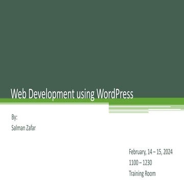 Wordpress Training Presentation-Web Development | PPTX