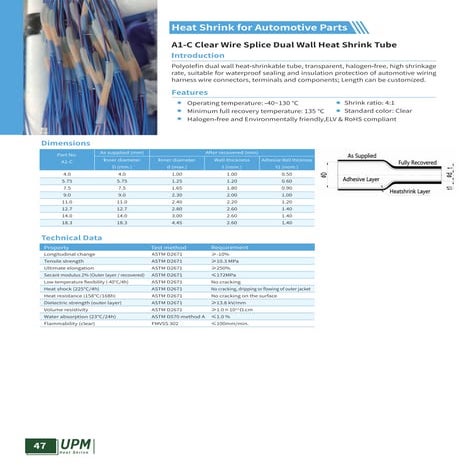 UPM CAT A1-C Clear Wire Splice Dual Wall Heat Shrink Tube.pdf