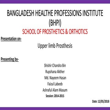 Upper limb-prosthesis-group1-presentation | PPTX