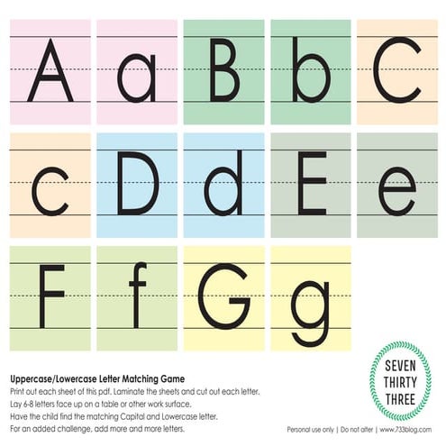 Uppercase lowercase letter_matching_game | PDF