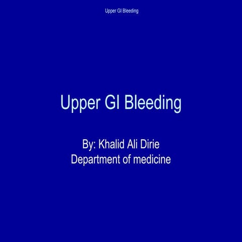 Upper gi bleeding | PPT