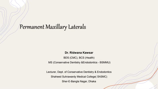 07. The Deciduous Teeth - Dentition | PPT