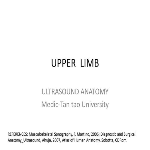 UPPER LIMB ULTRASOUND ANATOMY for Medical Students | PPTX