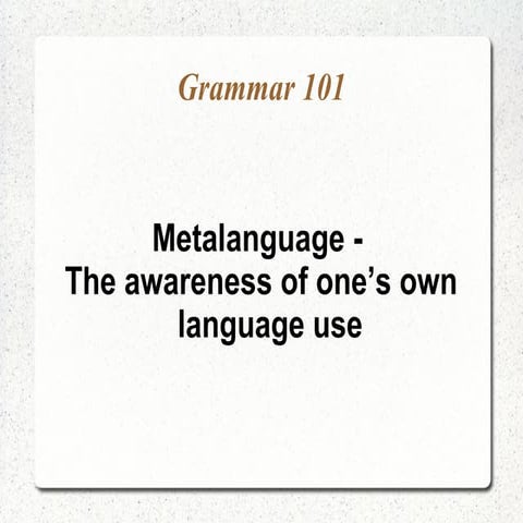 Upper Primary B - Metalanguage | PPT
