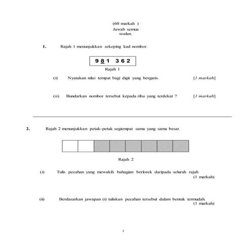 SOALAN PEPERIKSAAN AKHIR TAHUN MATEMATIK TAHUN 2 | DOC