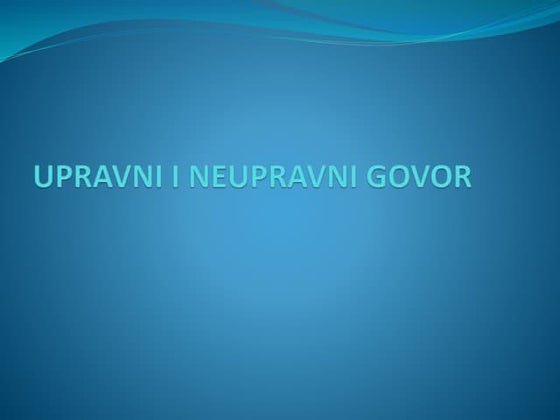 Upravni govor | PPT