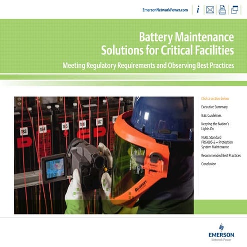 Battery Maintenance Solutions for Critical Facilities: Meeting ...