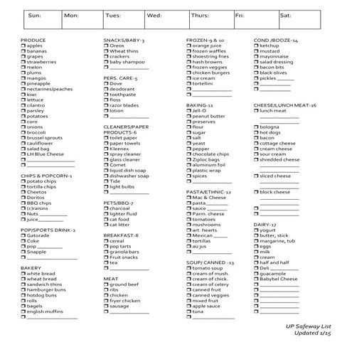 UP Safeway List [Revised 1.15] | PDF