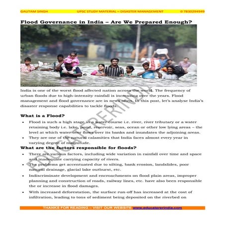 Upsc disaster management | PDF