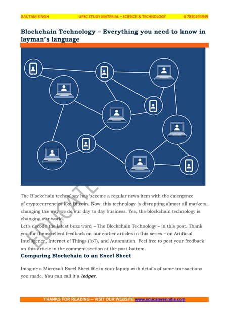 A brief Introduction to Blockchain Technology, Engineer Master Solutions | PPT