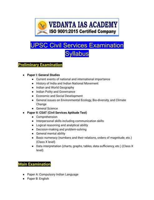 UPSC Syllabus 2024 | DOCX | Educational Assessment | Education