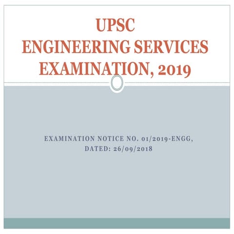 UPSC Engineering Services Examination 2019 | PPTX