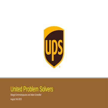 UPS United Problem Solvers - Content Strategy | PPT | Business Expos ...