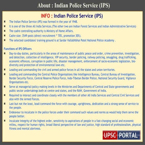 About : Indian Police Service (IPS) | PPT