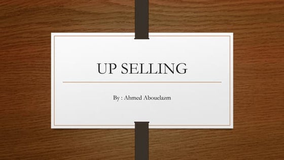 Cross Selling & Up Selling | PPT