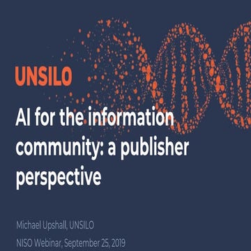 Upshall "AI and the Publishing Workflow" | PPT