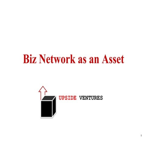 Upside Ventures: Business Networks as an Asset | PPT