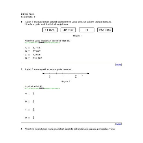 Upsr 2010 maths1 | DOC