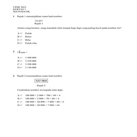 Upsr 2012 maths 1 | DOCX