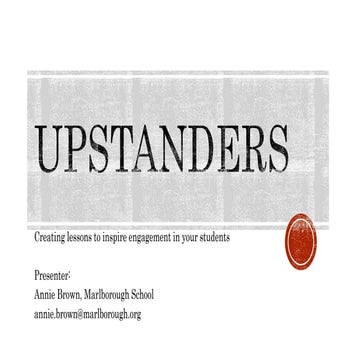 Upstanders presentation | PPT