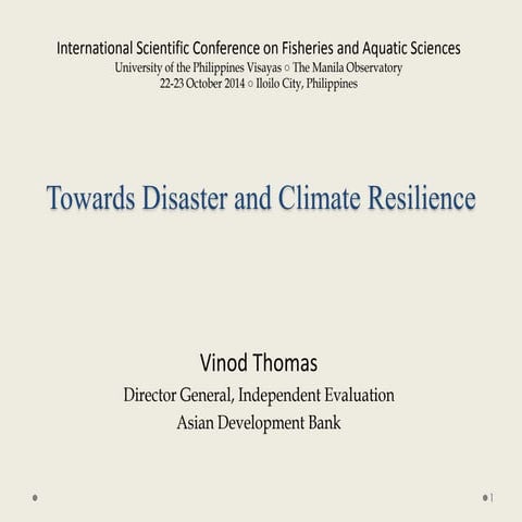 Toward Disaster and Climate Resilience | PPTX