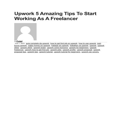Upwork 5 Amazing Tips To Start Working As A Freelancer.pdf