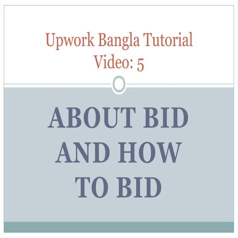 Upwork bangla tutorial bid on a job | PDF