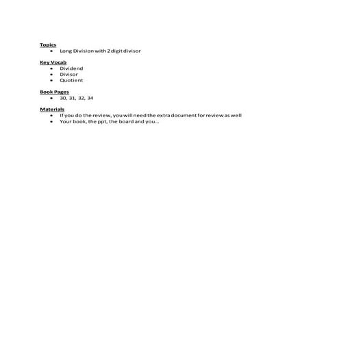 U2 l6 long division with 2 digit divisor lesson plan - milan | DOCX