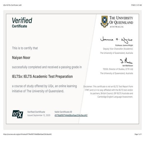 UQx ieltsx certificate | edX | PPT