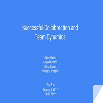 Successful collaboration and team dynamics | PPT