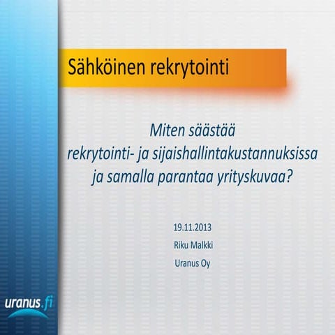 Yrityskuva ja rekrytointi | PPT