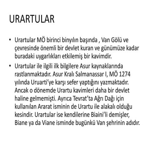 Türk Mitolojisi çerçevesinde Urartular | PPTX