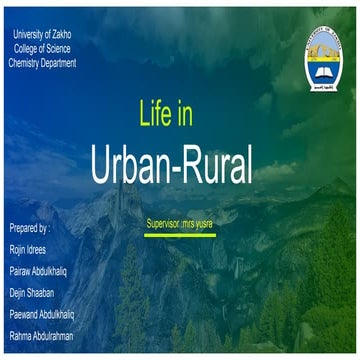 Urban rural presentation | PPTX