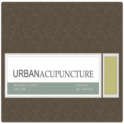 Urban Acupuncture | PPTX