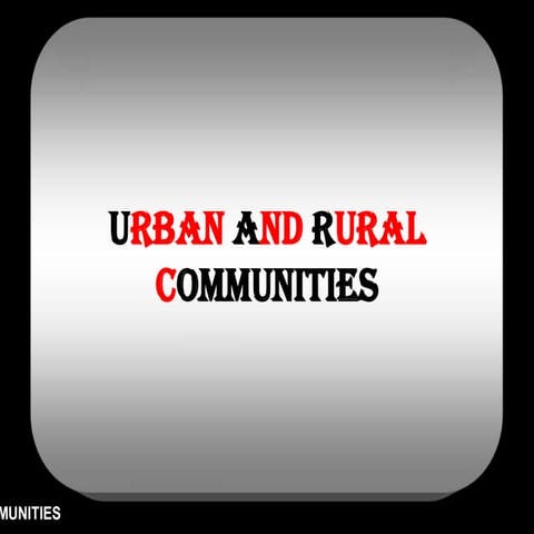 Urban and rural environment | PPTX